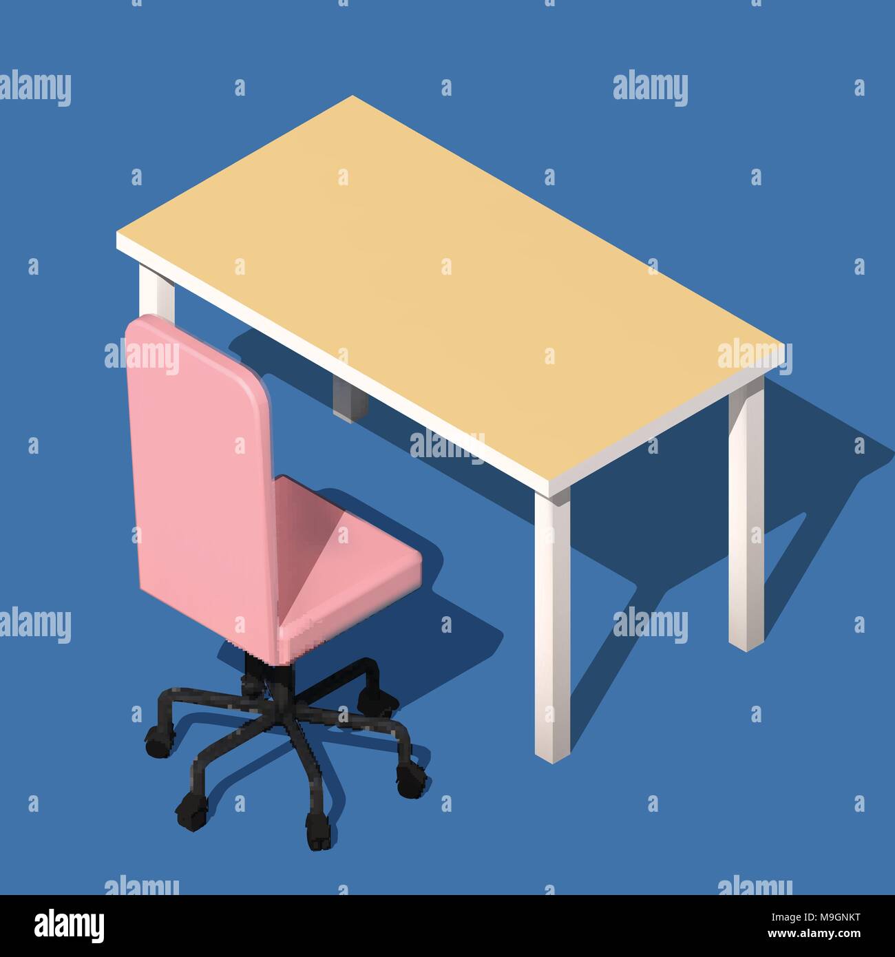 Chair table isometric design office hi-res stock photography and images ...