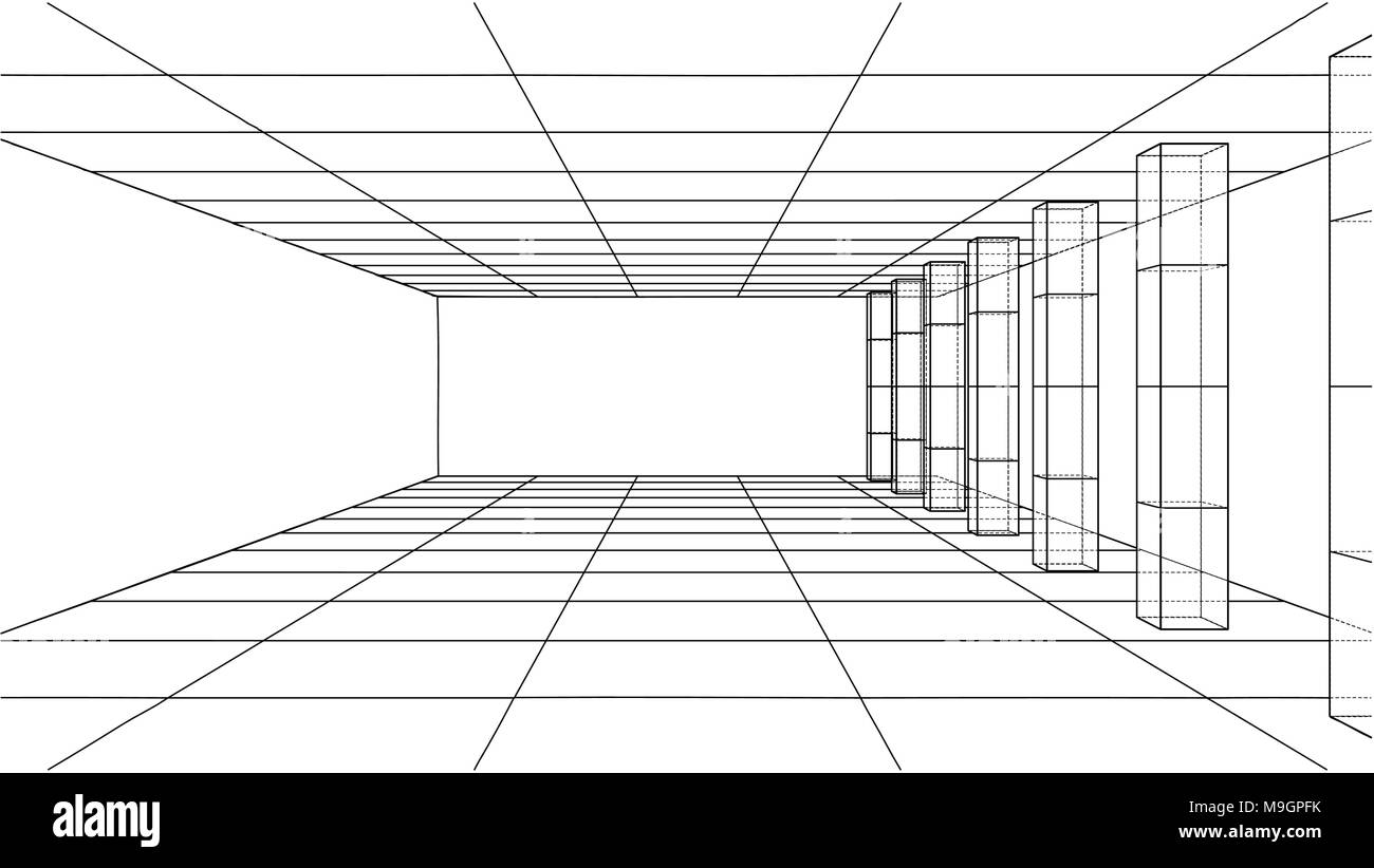 3D outline interior. Vector Stock Vector Image & Art - Alamy