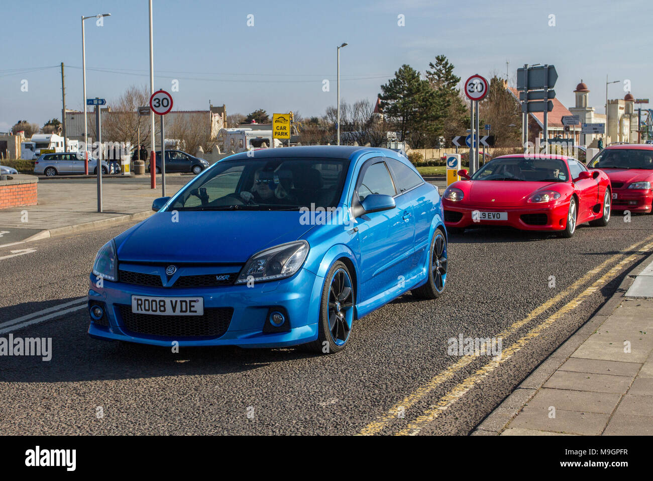 2018 blue Vauxhall Astra VXR Car at Southport, Merseyside, North-West ...