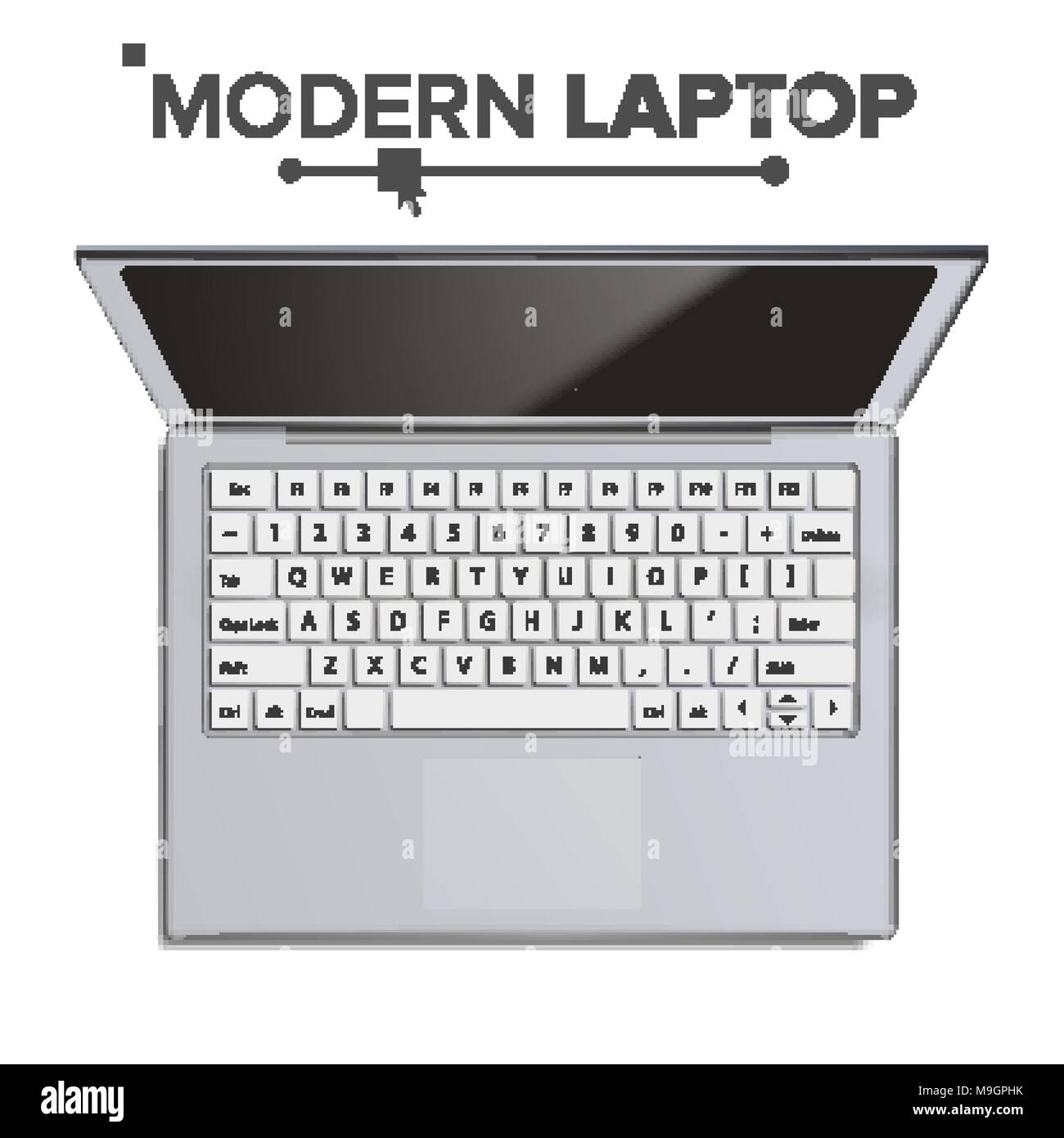 Laptop Vector. Realistic Modern Laptop. Top View. Isolated Illustration ...