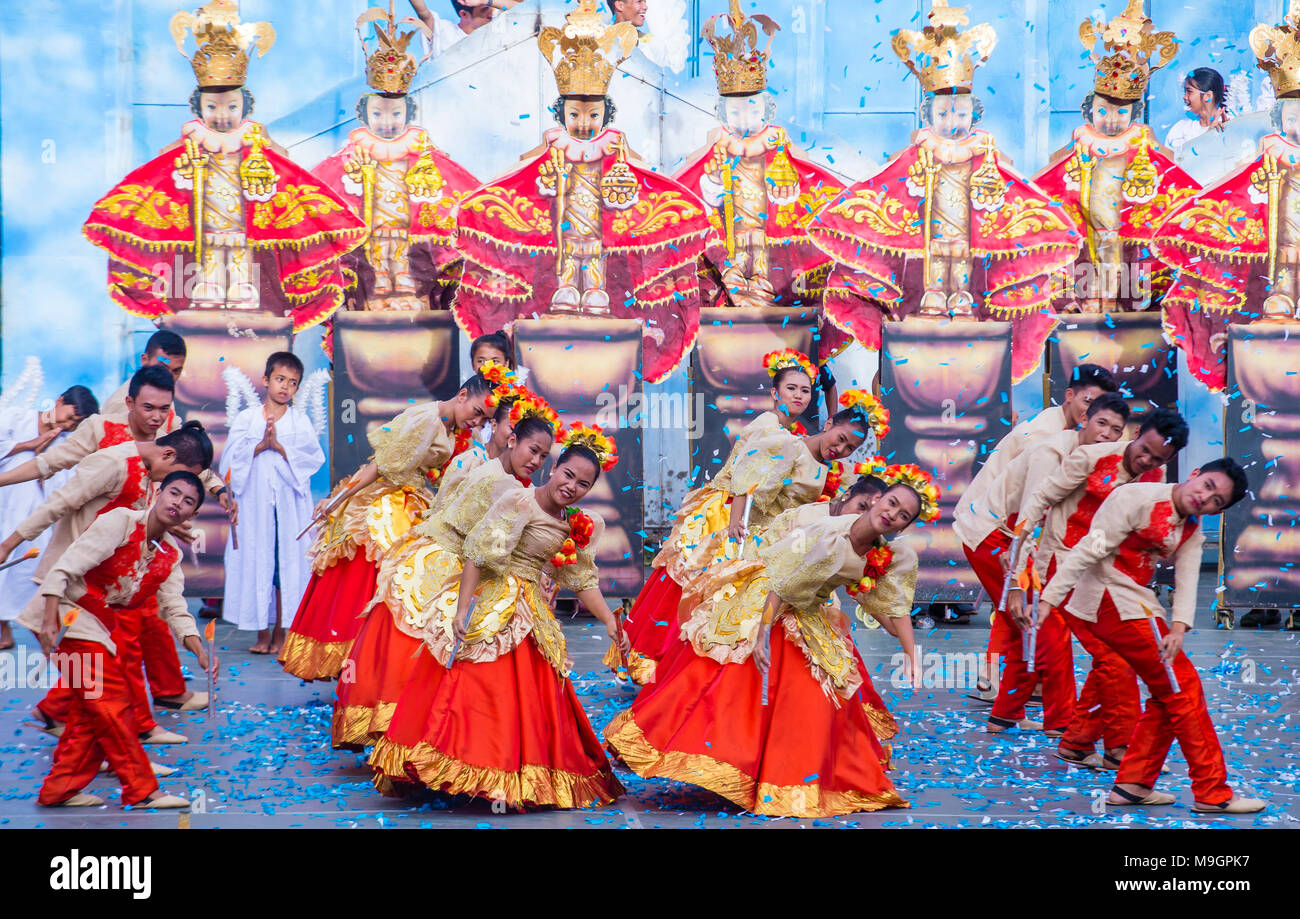 Participants in the Sinulog festival in Cebu city Philippines Stock ...
