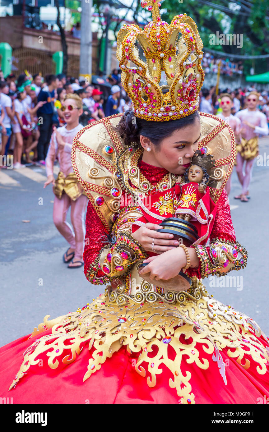 Participants in the Sinulog festival in Cebu city Philippines Stock ...
