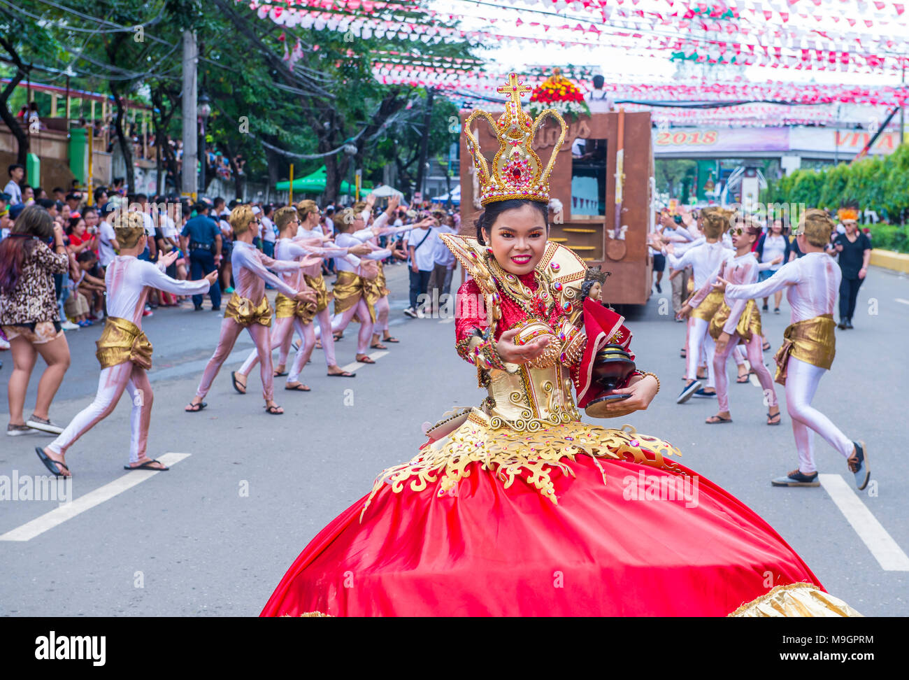 Participants in the Sinulog festival in Cebu city Philippines Stock ...