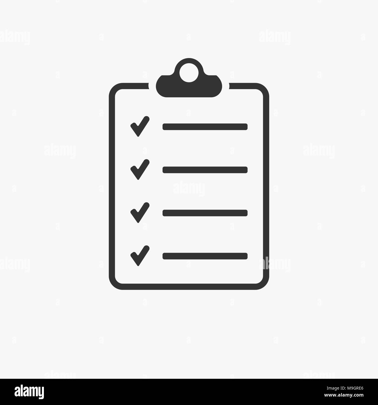Simple flat illustration of checklist isolated on white background ...