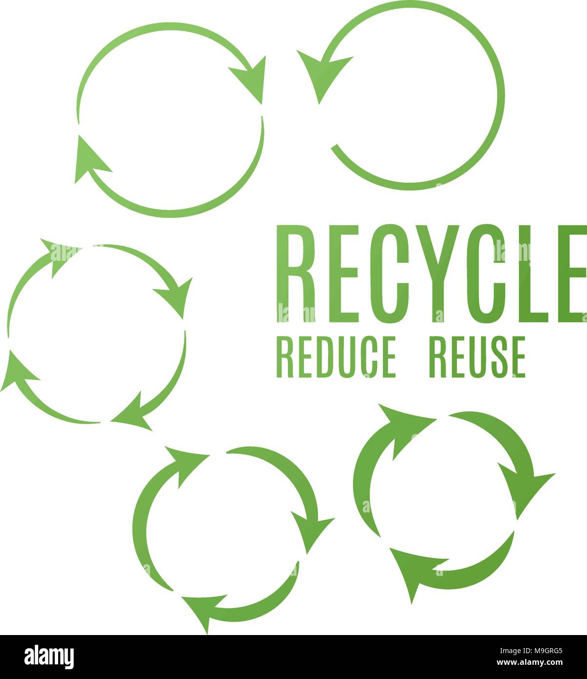 Circular icons collection. Green recycle signs illustration Stock ...