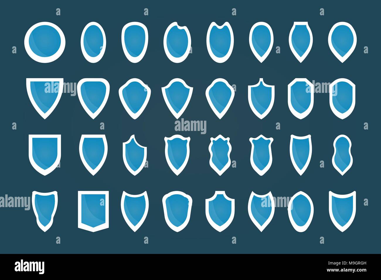 Set coat of arms set for design. Shield icons Stock Vector Image & Art ...