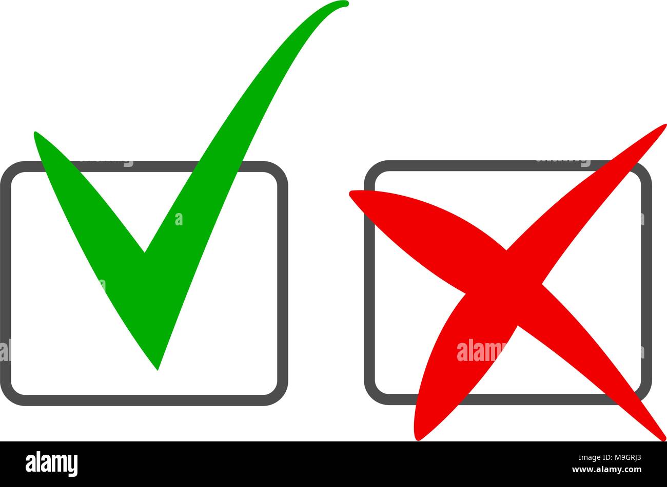 Set of tick and cross marks in the checkboxes Stock Vector Image & Art ...