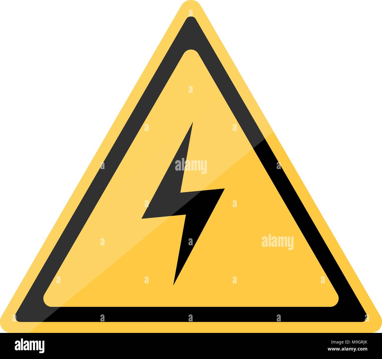 Voltage warning triangle sign. Flat icon illustration Stock Vector ...