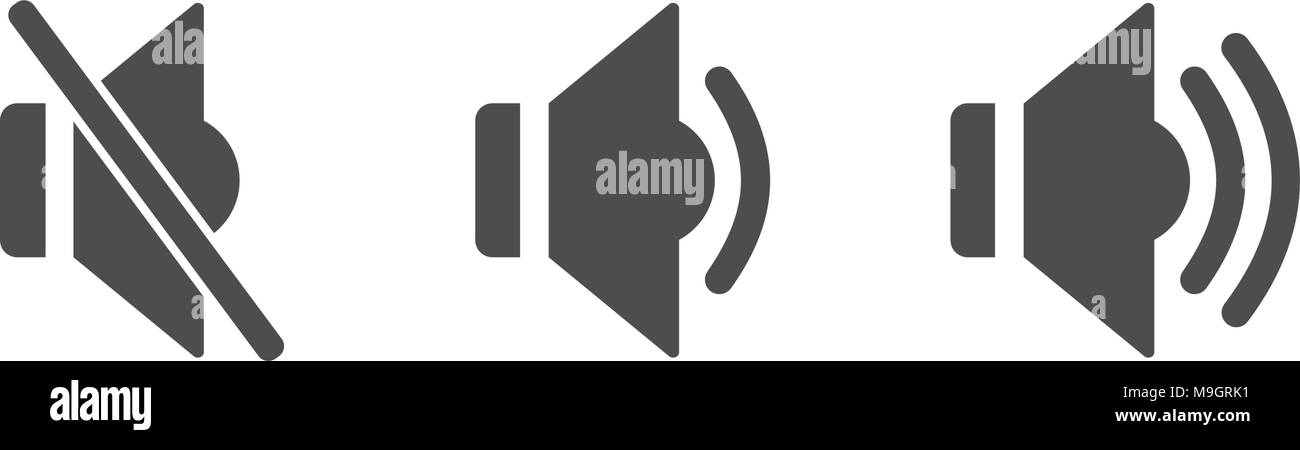 Volume loudness icons set isolated on white background Stock Vector ...