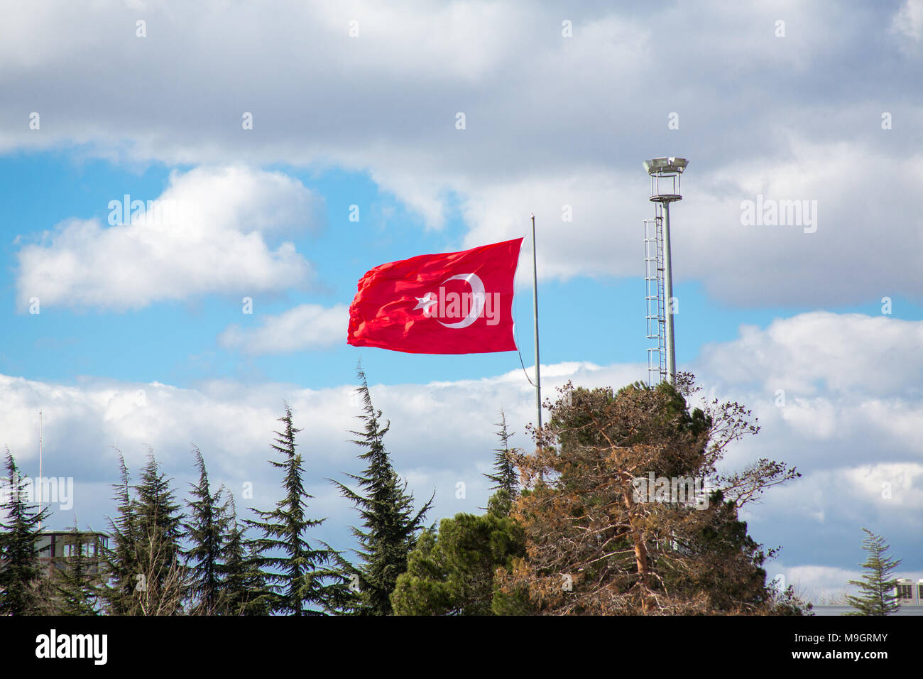 A Large Turkish Flag on the Turkey - Bulgaria Border Stock Photo - Alamy