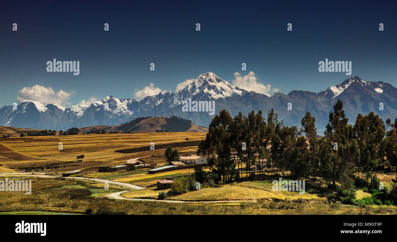 Landscape of Cusco Peru. View on the peak Stock Photo - Alamy