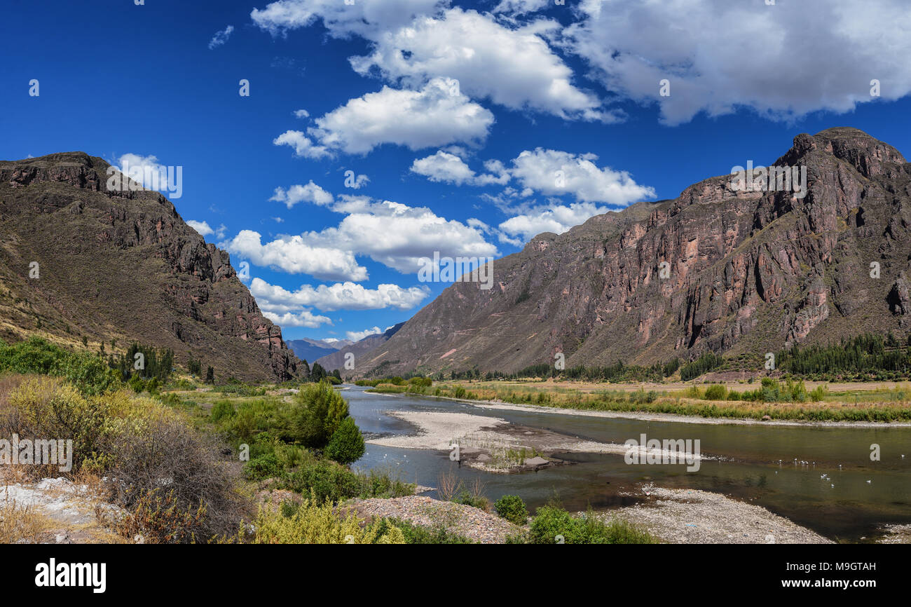 Urubamba River in Cusco Peru. Panorama Stock Photo - Alamy