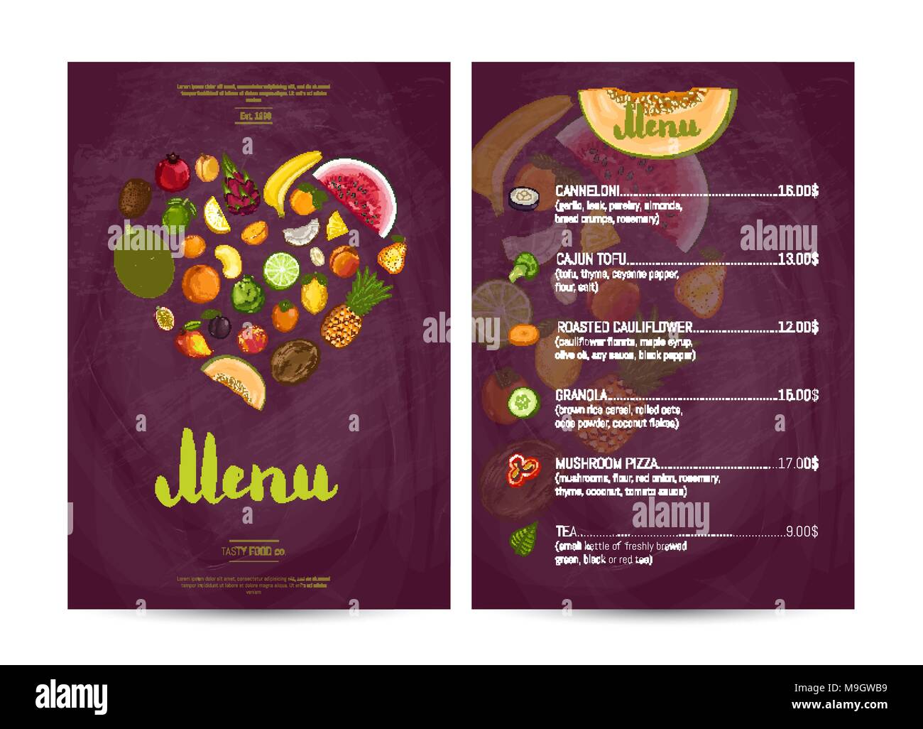 Vegan cafe food menu design Stock Vector Image & Art - Alamy