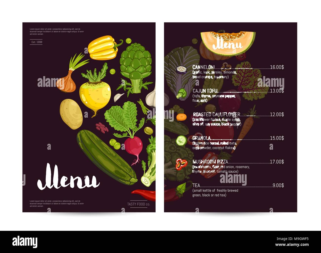 Vegan cafe food menu design Stock Vector Image & Art - Alamy