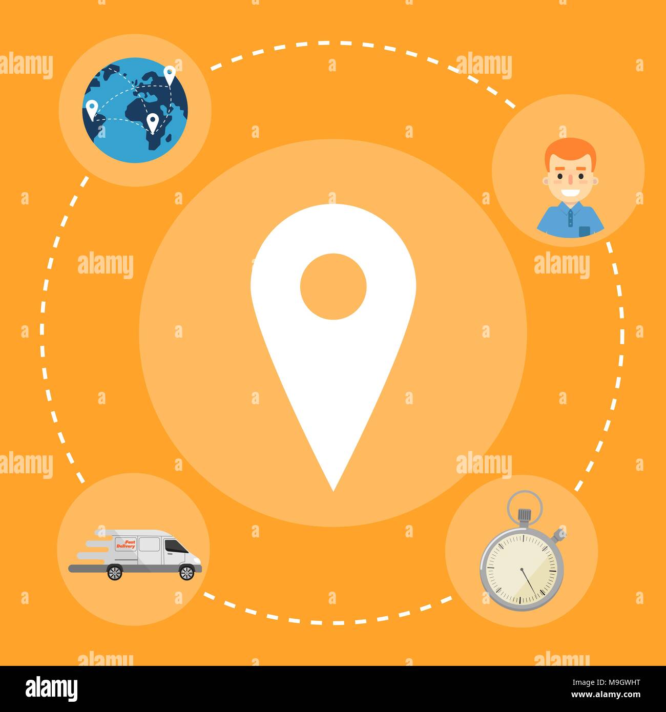 Truck delivery cargo pin Stock Vector Images - Alamy