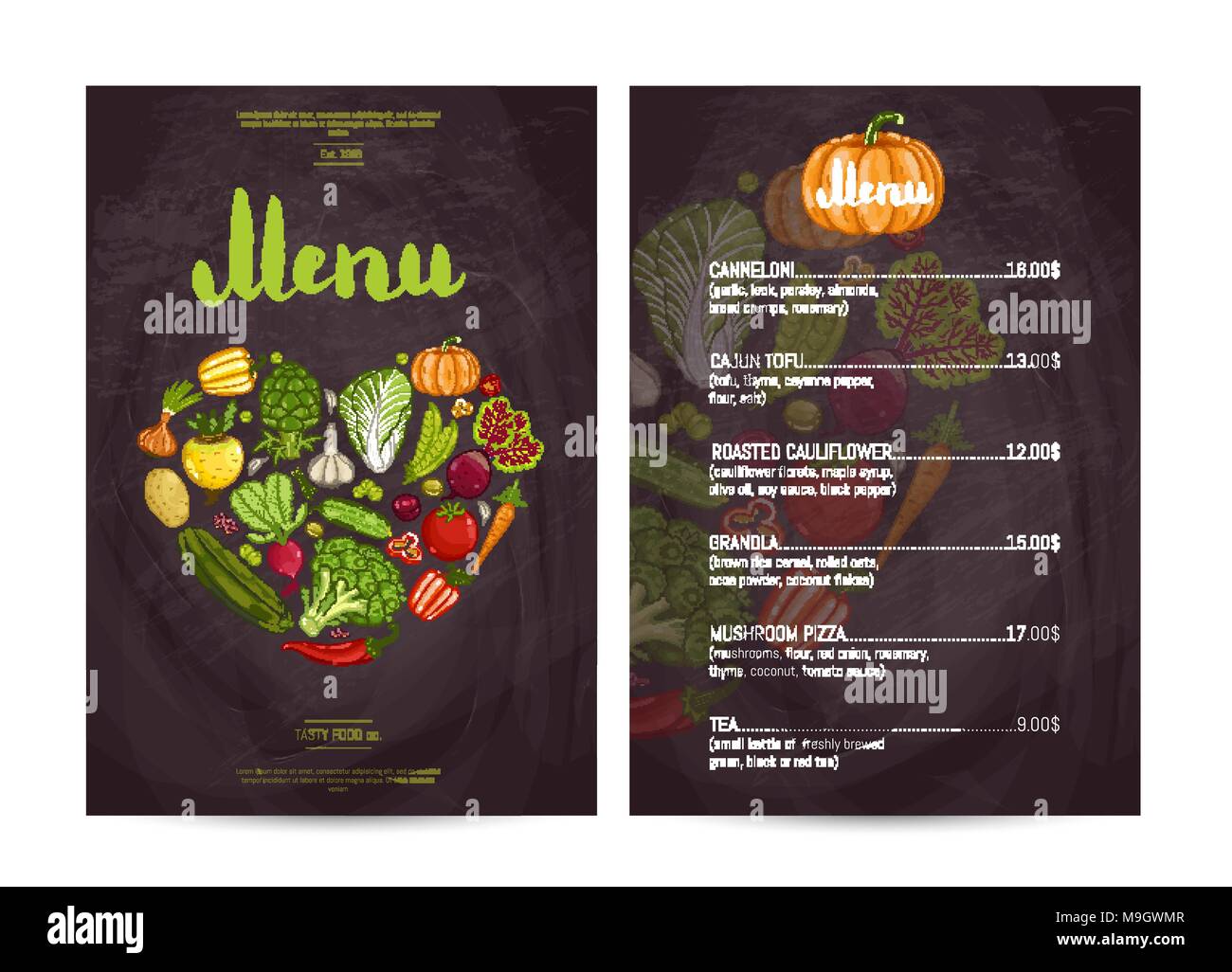 Vegetarian restaurant food menu design Stock Vector Image & Art - Alamy