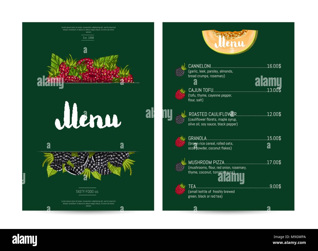 Vegan cafe food menu design Stock Vector Image & Art - Alamy