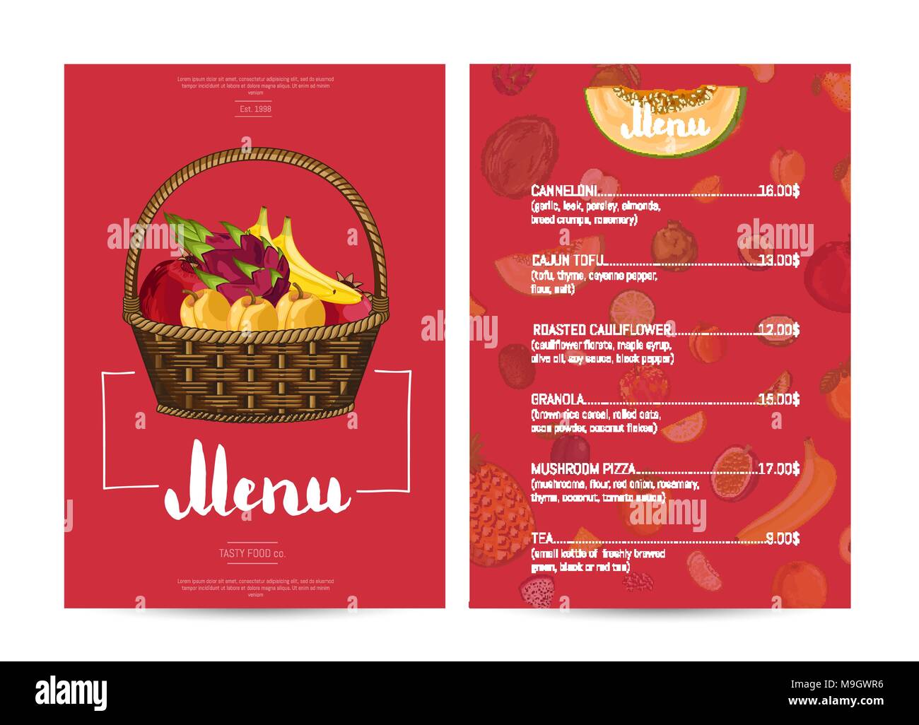 Vegetarian restaurant food menu design Stock Vector Image & Art - Alamy