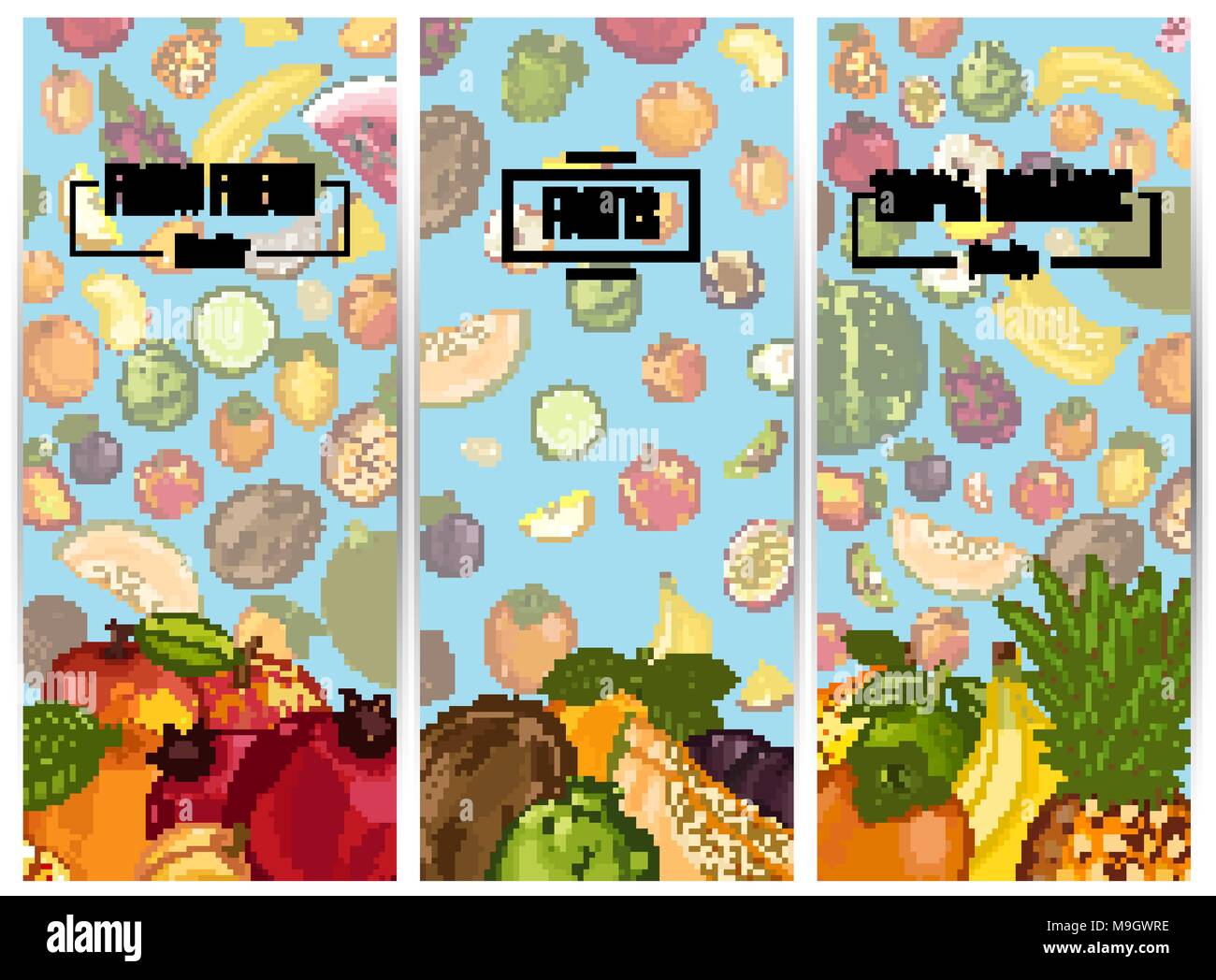 Farm fresh fruit vertical flyers set Stock Vector Image & Art - Alamy