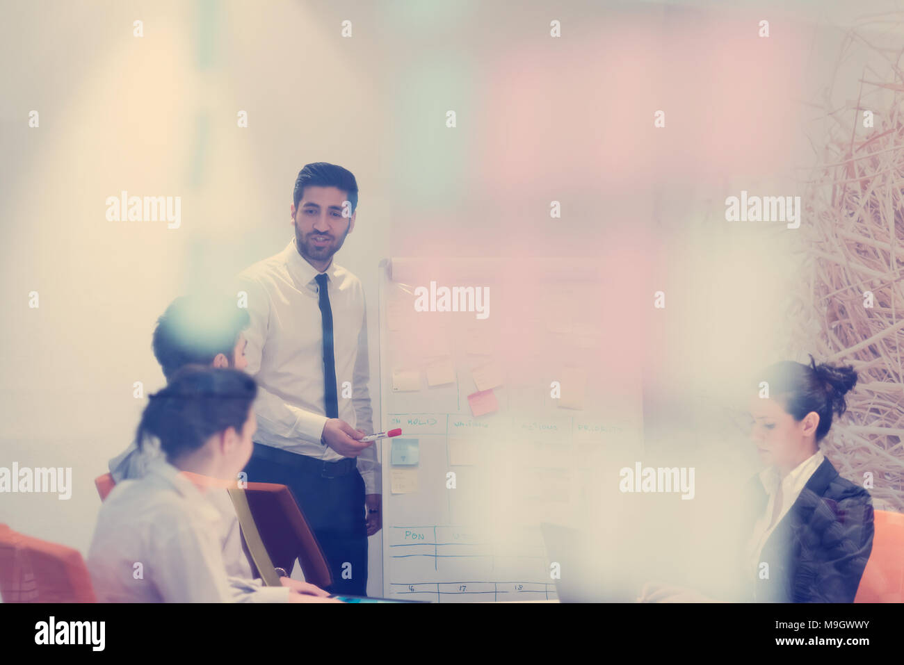 business people group brainstorming on meeting at office, businessman ...