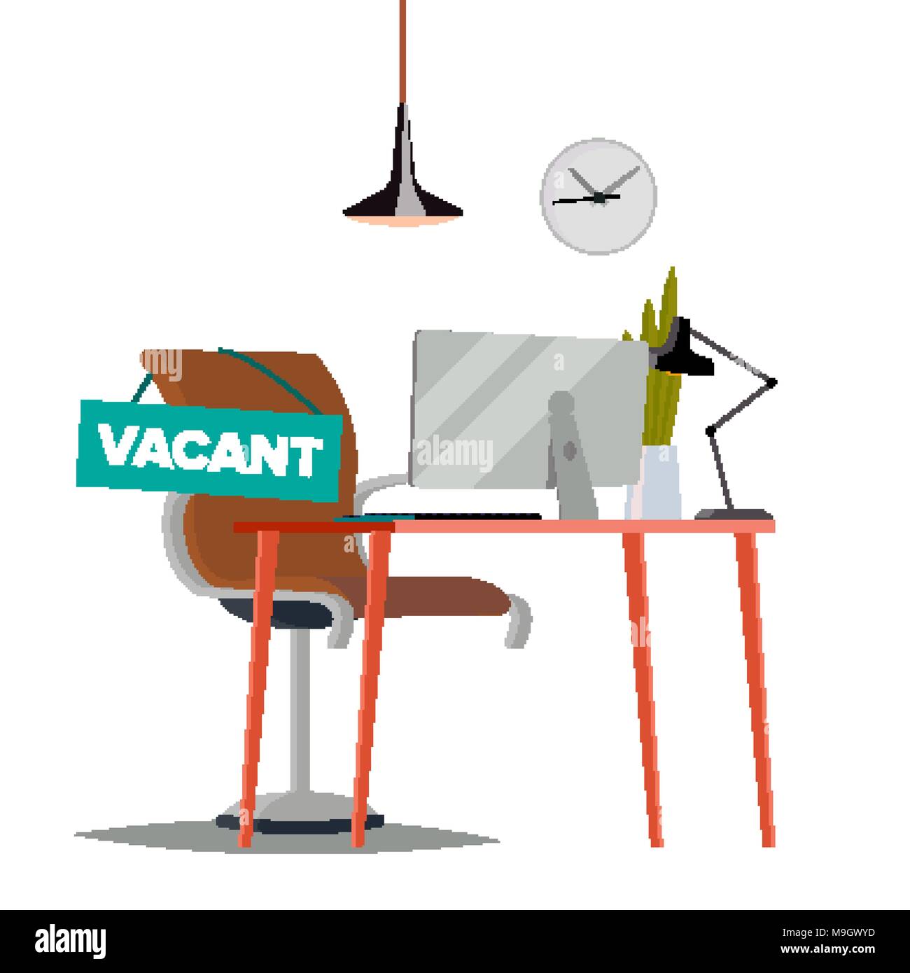 Vacancy Concept Vector. Office Chair. Vacancy Sign. Business HR Hiring ...