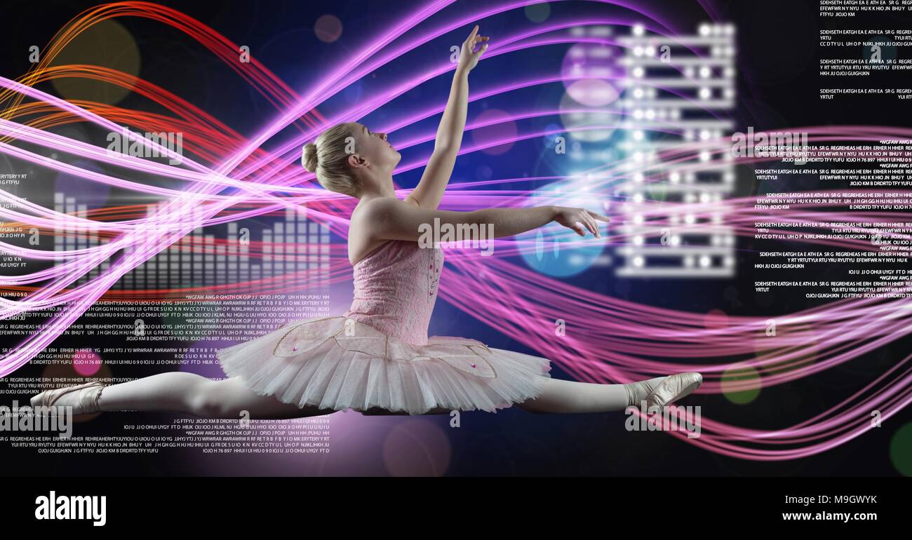 Dancer with digital technology interface Stock Photo - Alamy