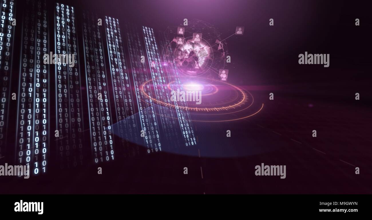 Digital technology glowing interface Stock Photo - Alamy
