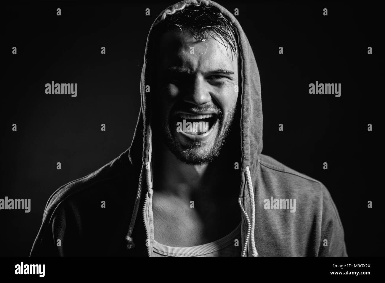 Black rapper shout Black and White Stock Photos & Images - Alamy