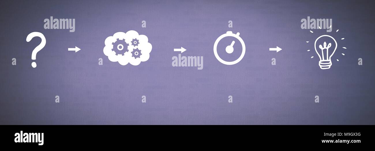 Idea thought and brainstorm process icons in sequence Stock Photo - Alamy
