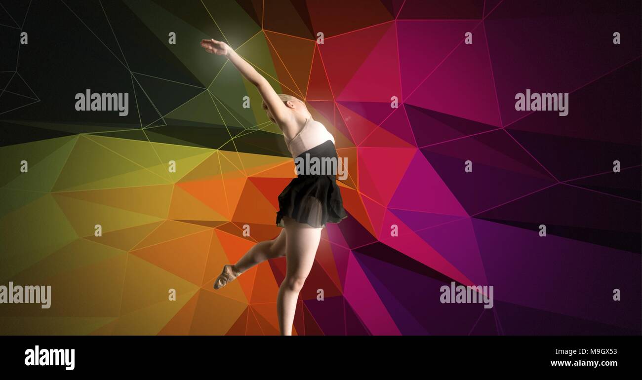 Dancer with colorful polygon background Stock Photo - Alamy