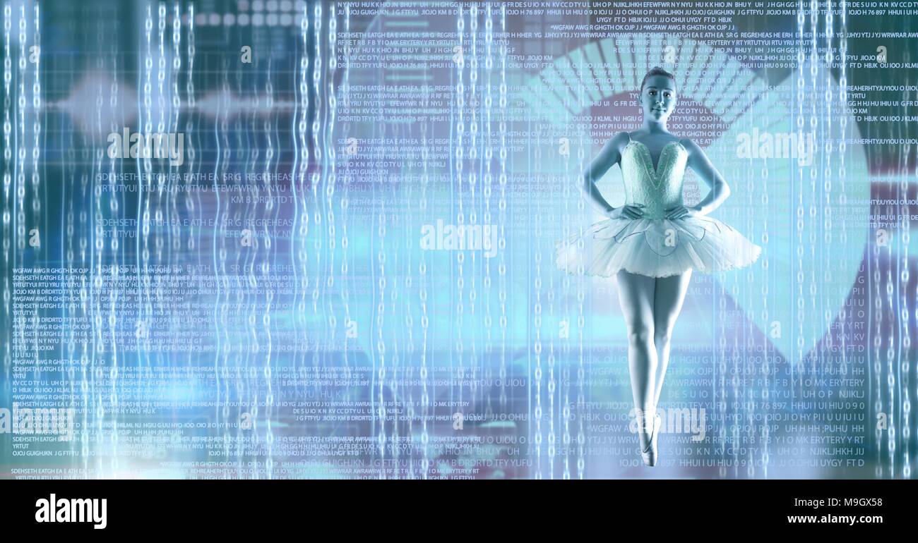 Ballet dancer dancing with digital technology interface Stock Photo - Alamy