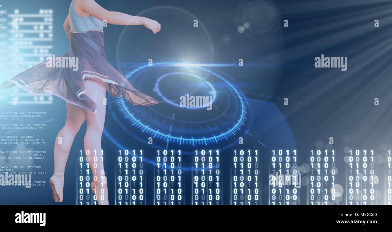 Dancer dancing with digital technology interface Stock Photo - Alamy
