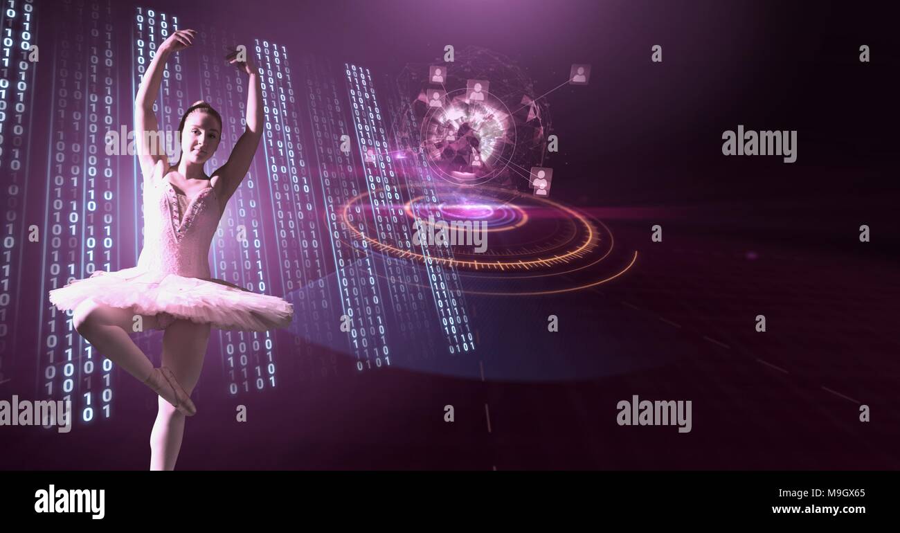 Ballet dancer dancing with digital technology interface Stock Photo - Alamy