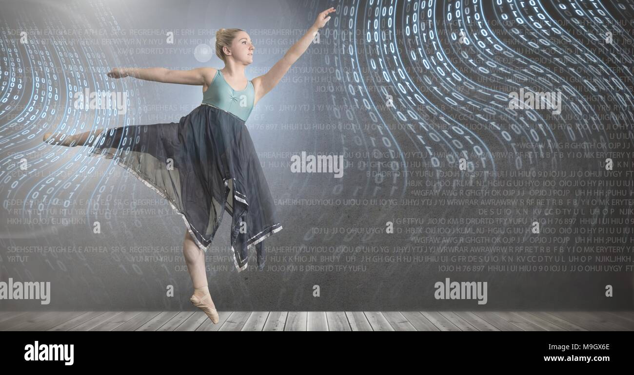 Dancer dancing with digital technology interface Stock Photo - Alamy