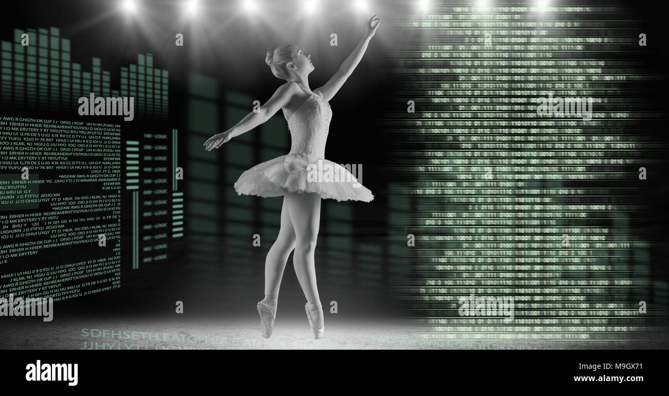 Ballet dancer dancing with digital technology interface Stock Photo - Alamy