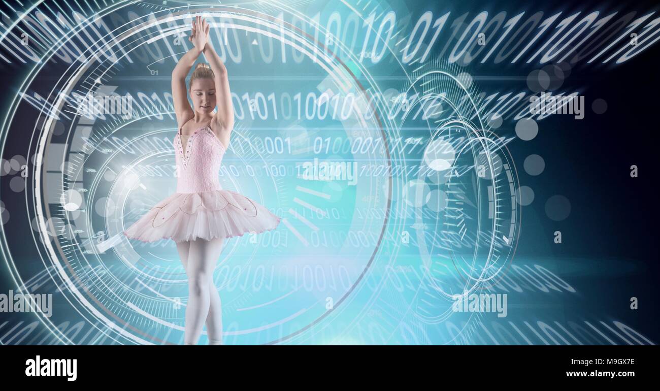 Ballet dancer dancing with digital technology interface Stock Photo - Alamy