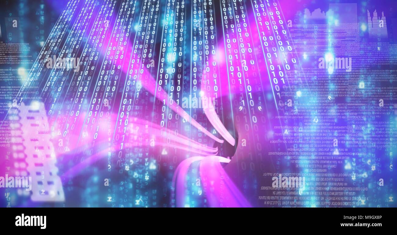 Digital technology glowing interface Stock Photo - Alamy