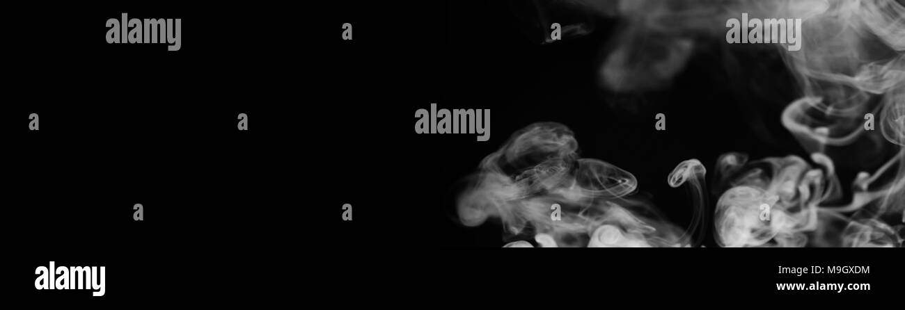 White smoke on a black background. Texture of smoke. Clubs of wh Stock ...