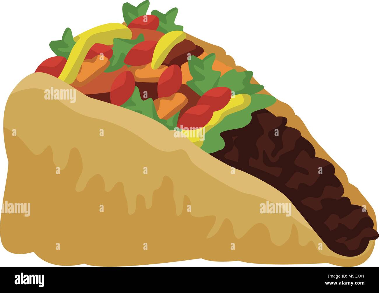 Taco mexican food vector illustration graphic design Stock Vector Image ...
