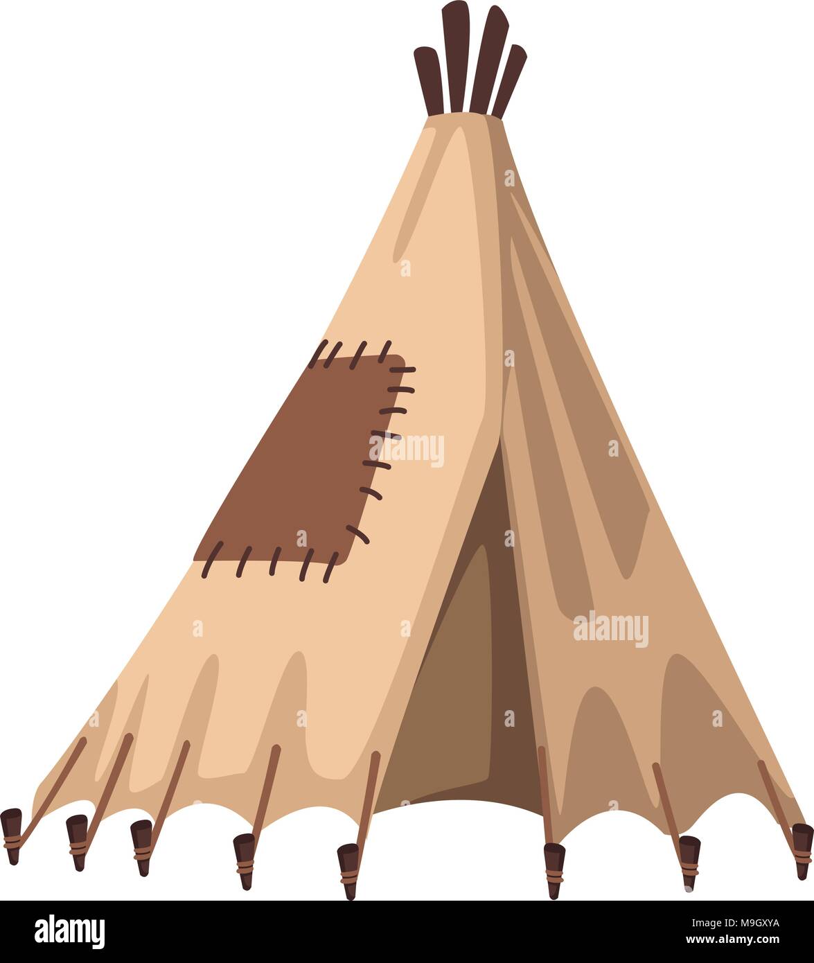 Indian American Native Teepee Tent Cartoon Background