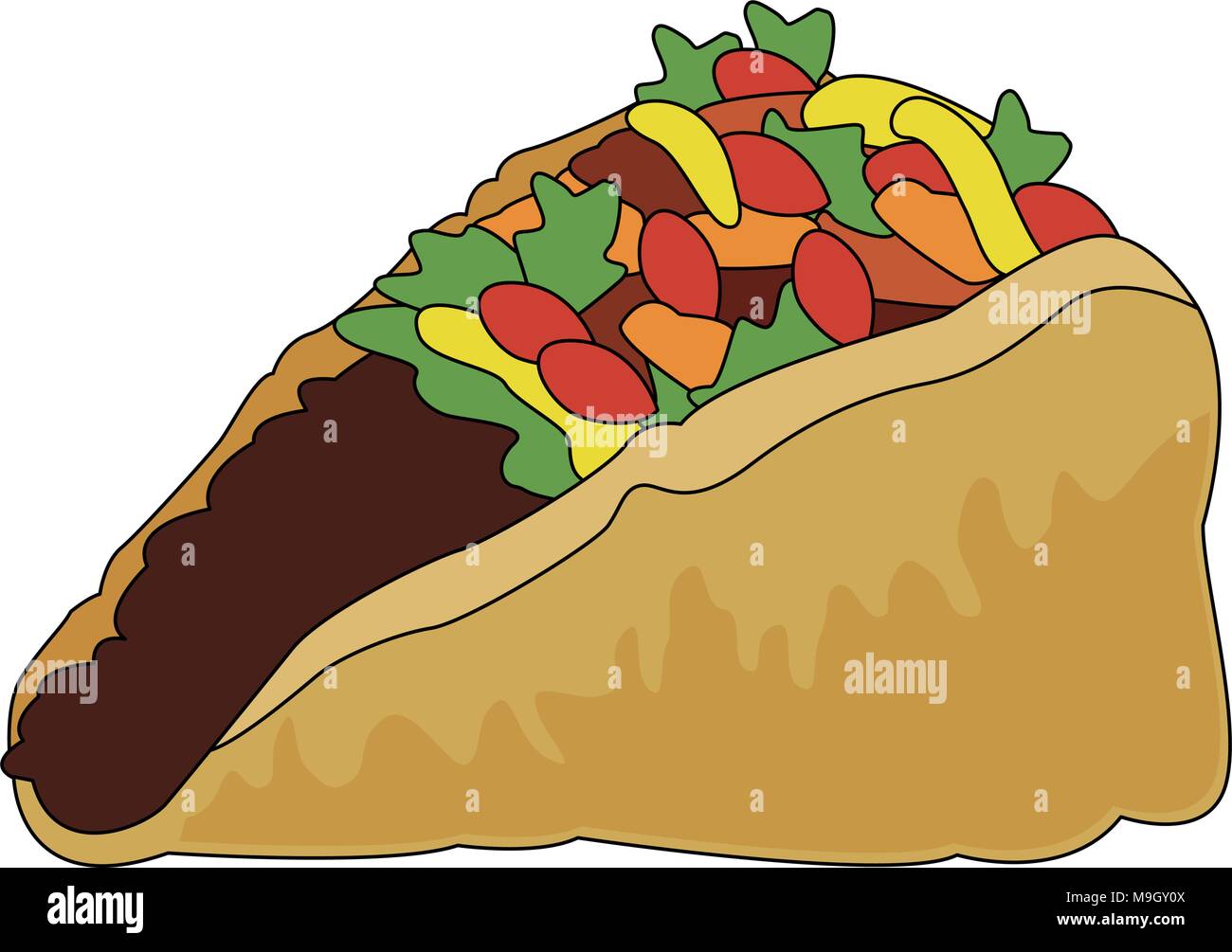 Taco mexican food vector illustration graphic design Stock Vector Image ...