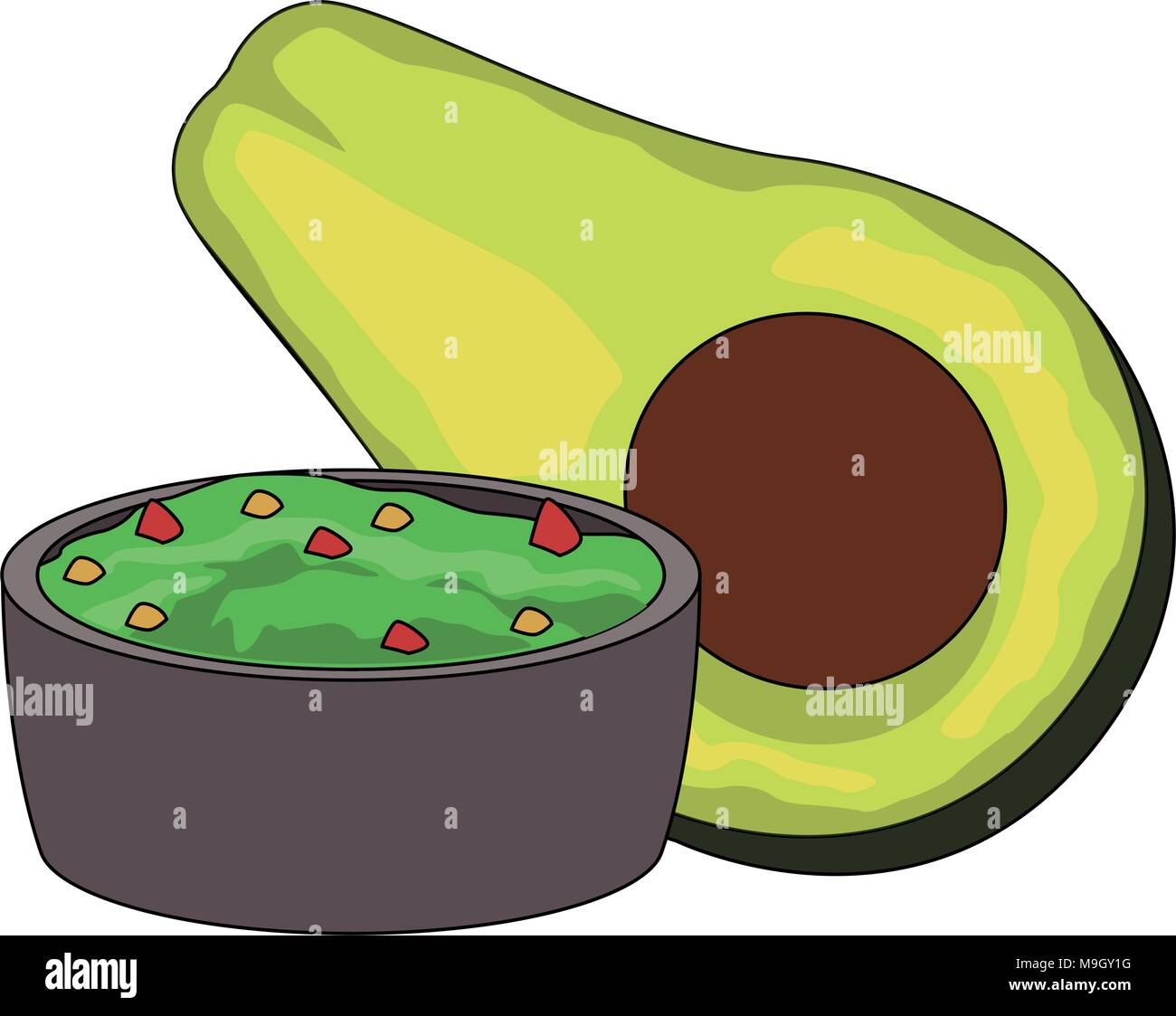 Guacamole mexican food vector illustration graphic design Stock Vector ...