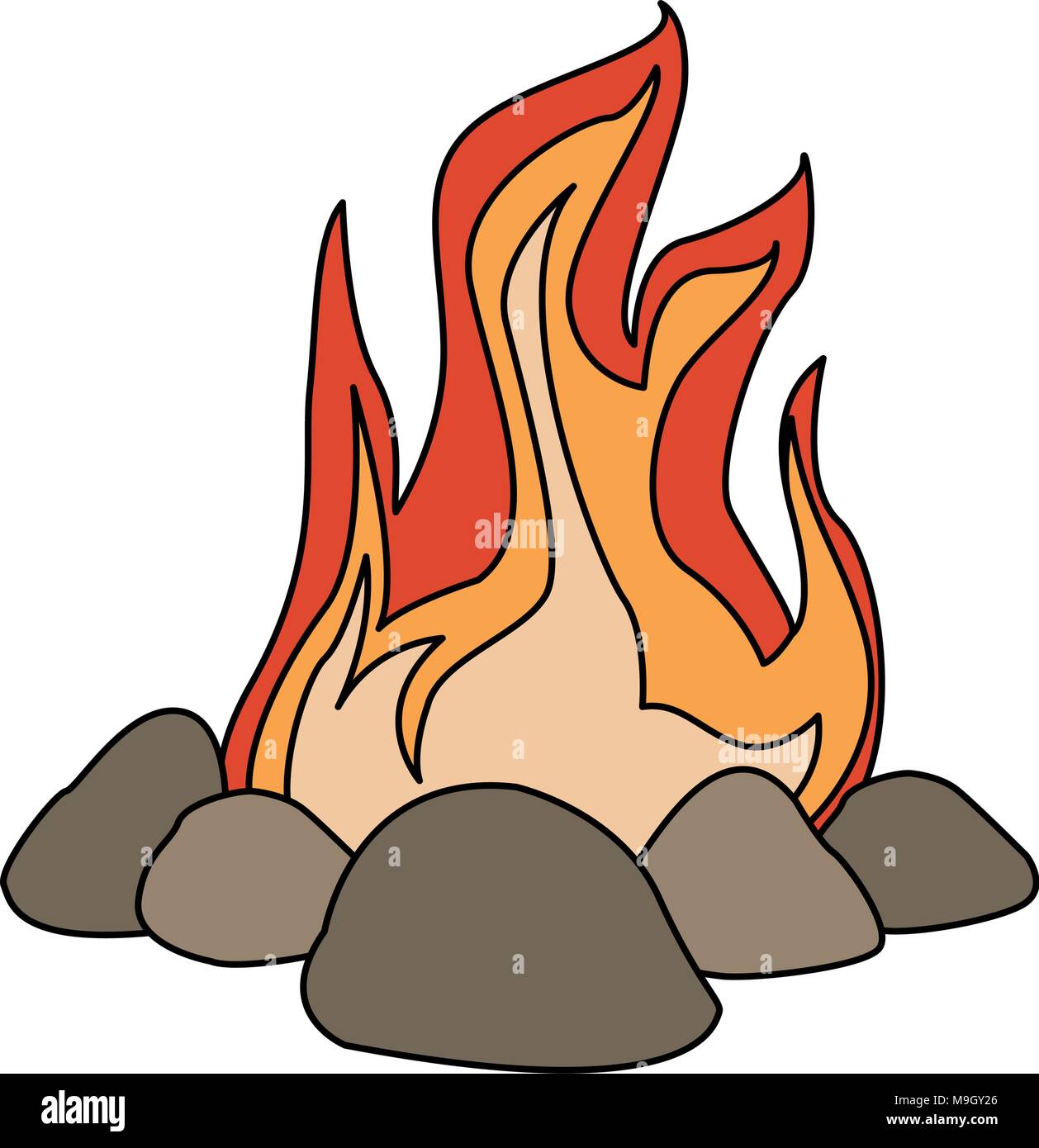 Bonfire cartoon isolated vector illustration graphic design Stock ...