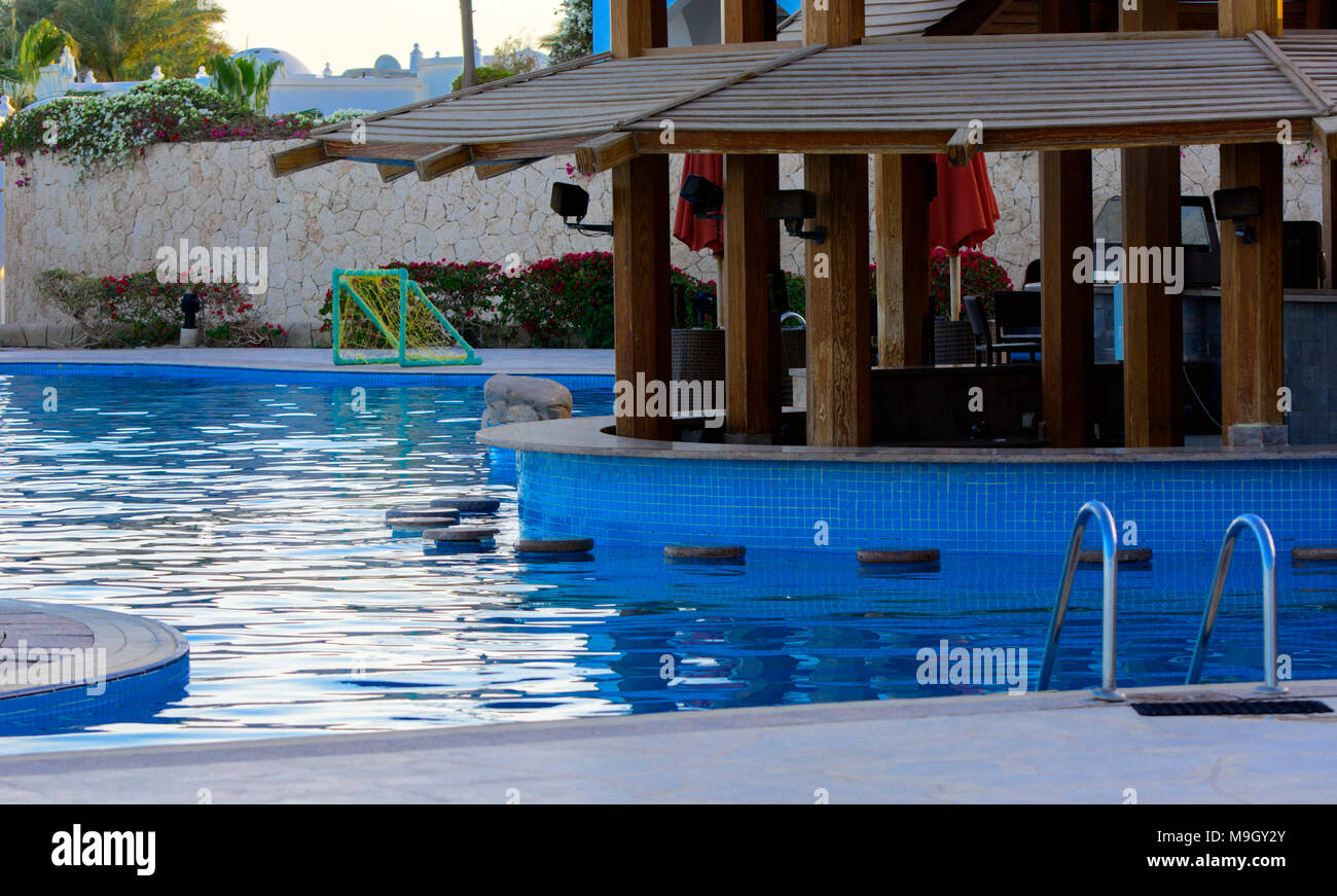 Sharm el-Sheikh, Egypt - March 14, 2018. Beautiful pool in Cyrene Grand ...