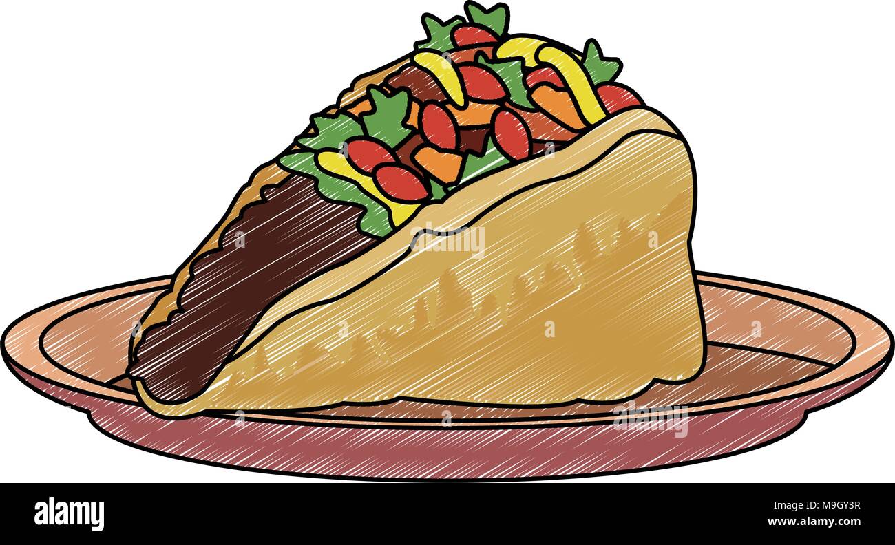 Taco mexican food vector illustration graphic design Stock Vector Image ...