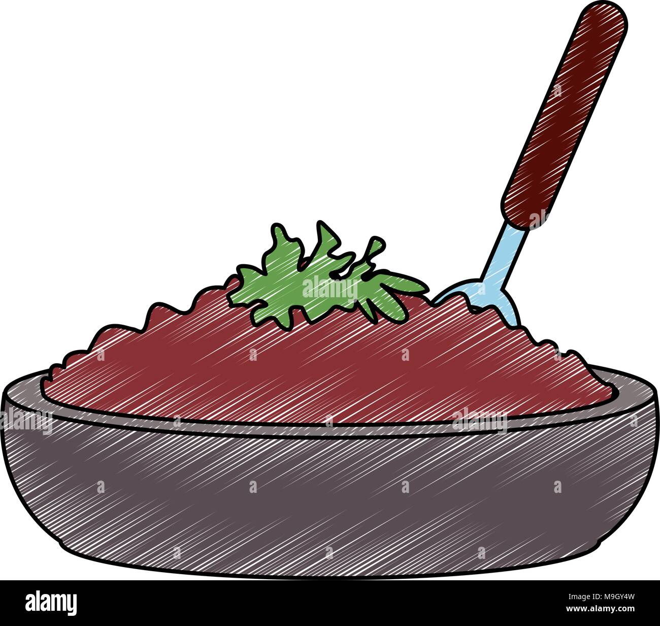 Chilli sauce on bowl mexican food vector illustration graphic design ...