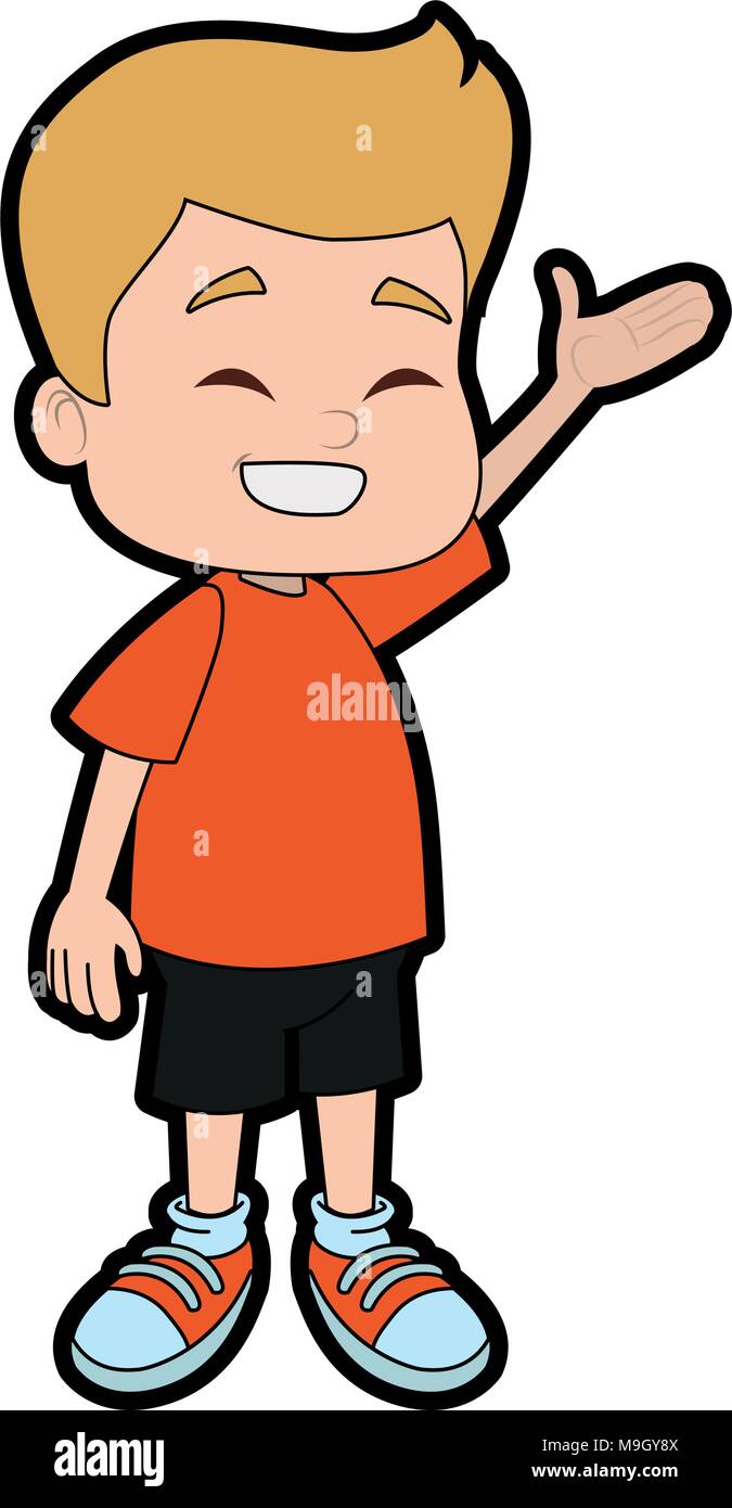 Cute boy cartoon vector illustration graphic design Stock Vector Image ...