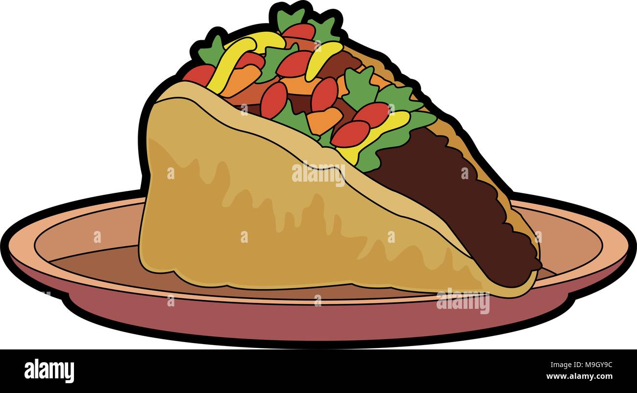 Taco mexican food vector illustration graphic design Stock Vector Image ...