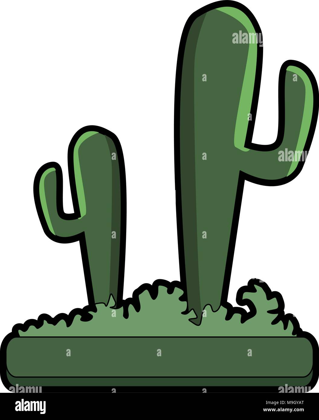 Desert cactus plants vector illustration graphic design Stock Vector ...