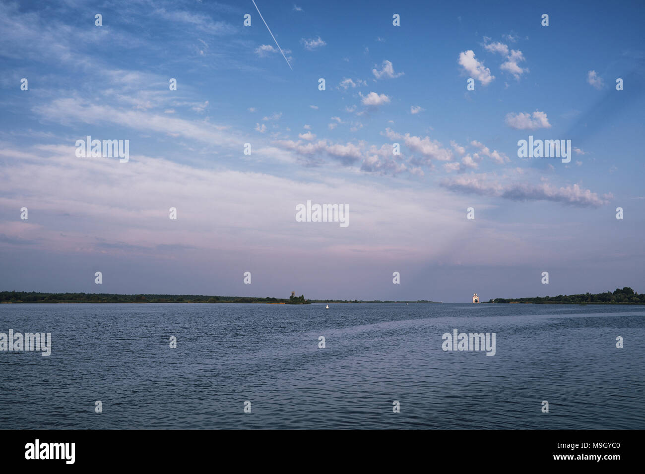 Landscape lake. Texture of water. The lake is at dawn. The mouth Stock ...